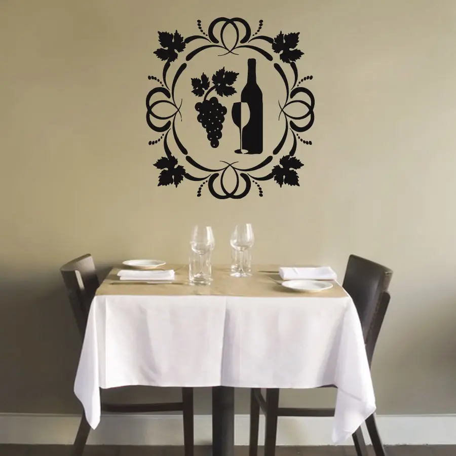 Decalques da parede de Uvas de Vinho copo de vinho Decalque Vinil ...