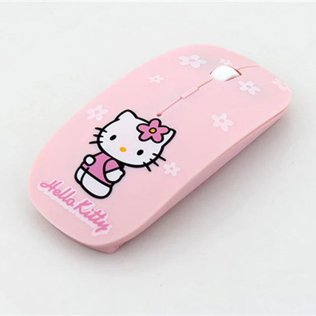 Ultra Thin Hello Kitty Wireless Mouse 2.4Ghz 1200DPI Optical USB ...