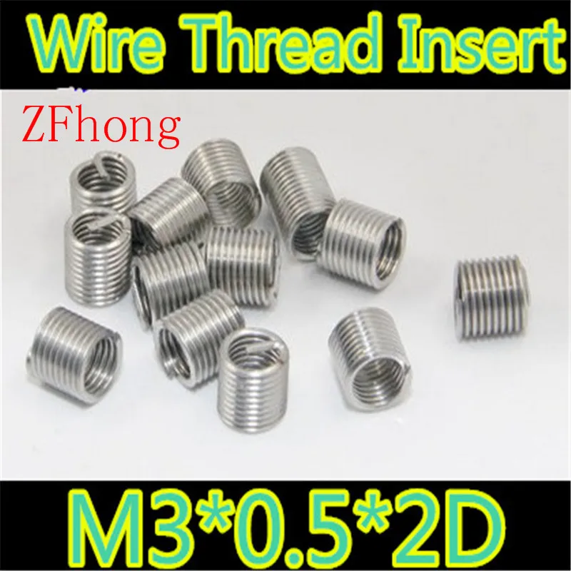 100pcs m3 x 2D metric thread repair insert sus304 M3 Thread Series wire ...