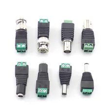 5pcs 12V BNC DC male female plug adapter power supply Connector 5.5X2.1MM Connectors Coax Cat5 ...