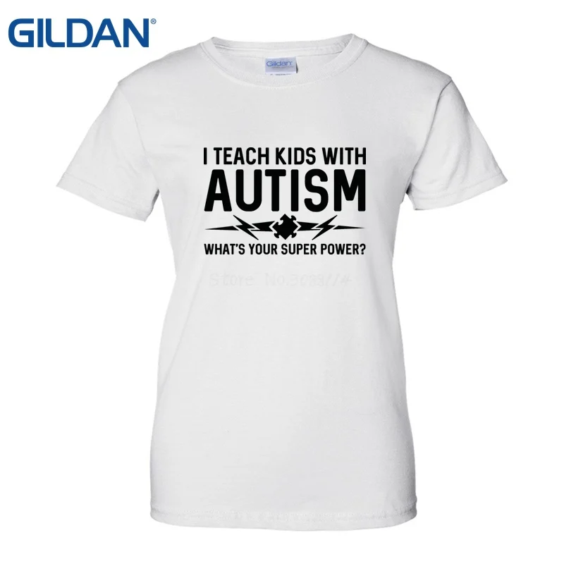 Autism Support Teacher Autistic Spectrum T Shirt Funny Tops Tee Casual ...