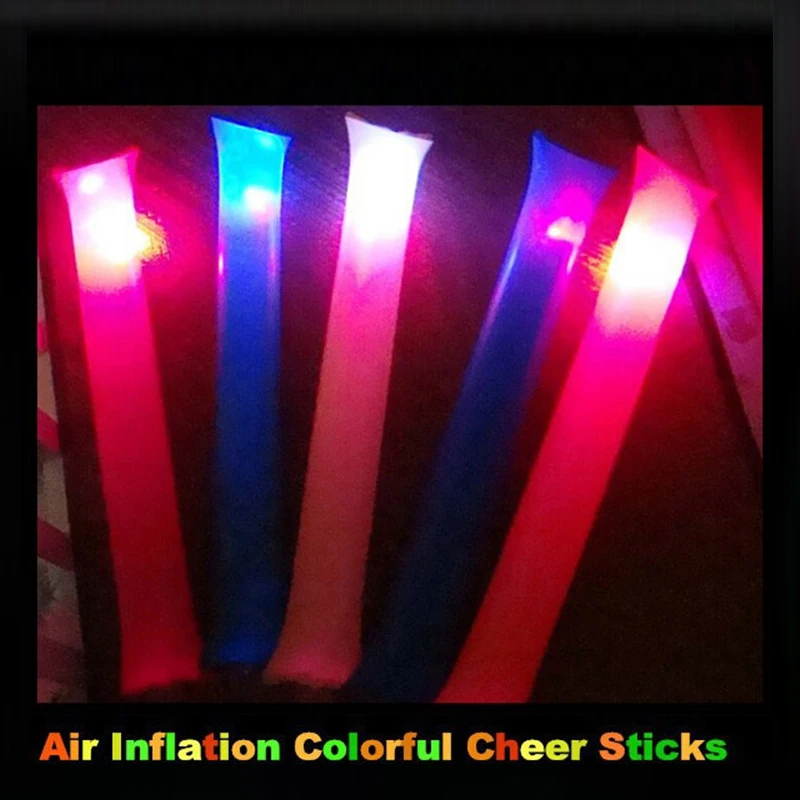 Led Flashing Stick Light Long Inflatable Balloon Cheering Balloon Stick ...