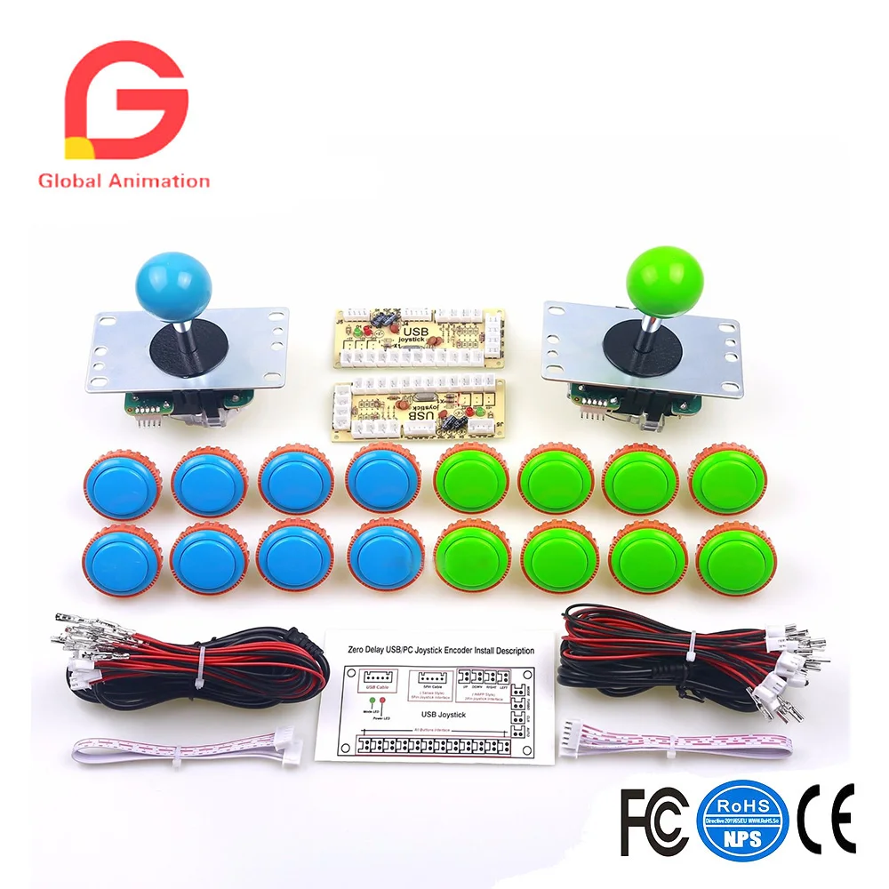2 jogador sanwa pacotes 16 x arcade sanwa botão + 2 x sanwa joystick ...