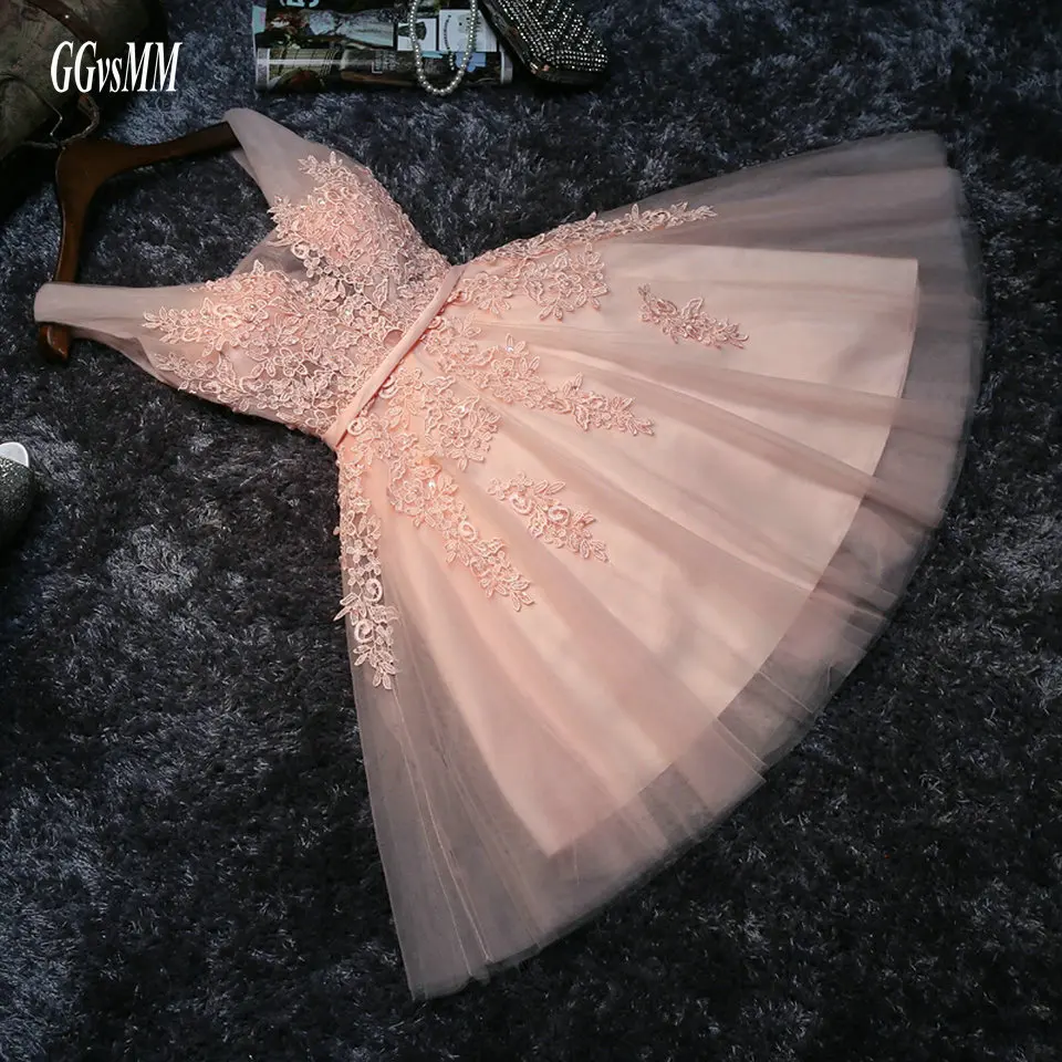 Vestidos De Baile Elegantes, Pérola, Rosa, Curtos, Sexy, Decote Em V ...
