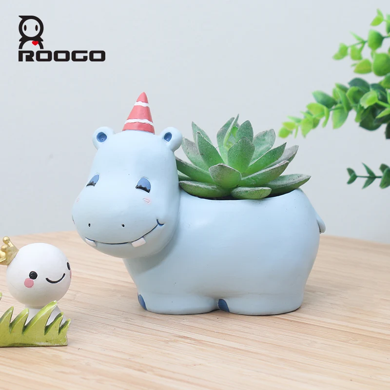 Roogo-Resin-Flower-Pot-Mini-Succulent-Planters-Modern-Zebra-Animal ...