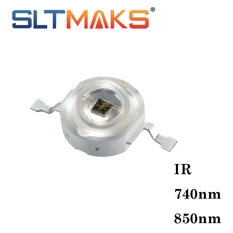 50 개/몫 높은 전원 LED 칩 740nm 850nm IR LED 적외선 3 와트 5 와트 터 빛 램프 구슬 빛 LED 모니터 ...
