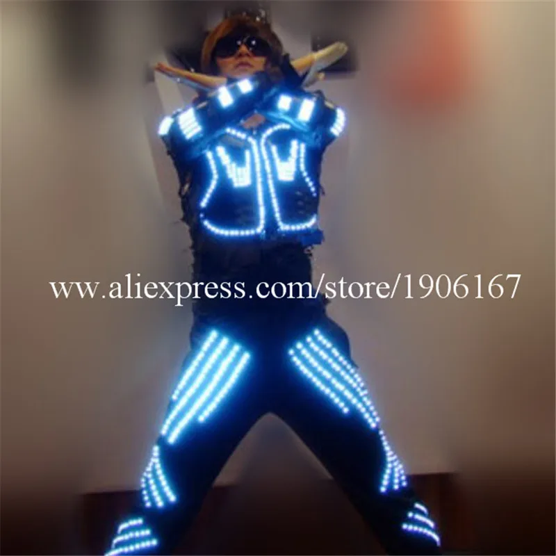 Led Dance Performance Stage Clothes Full body Led Costume Luminous ...