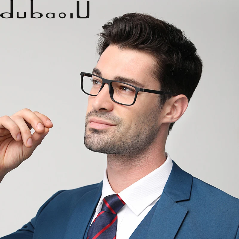 TR90 Eyewear Frame Men Fashion Rectangle Prescription Lenses Optical 