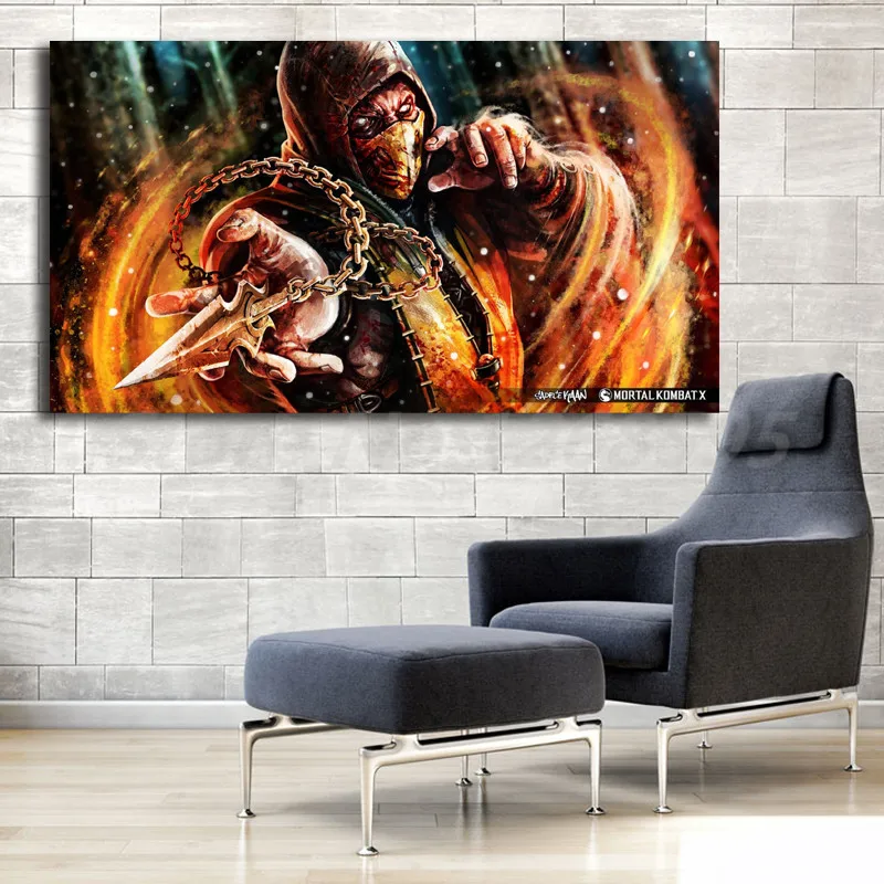 Mortal Kombat Scorpion Character Wallpaper HD Canvas Posters Prints ...