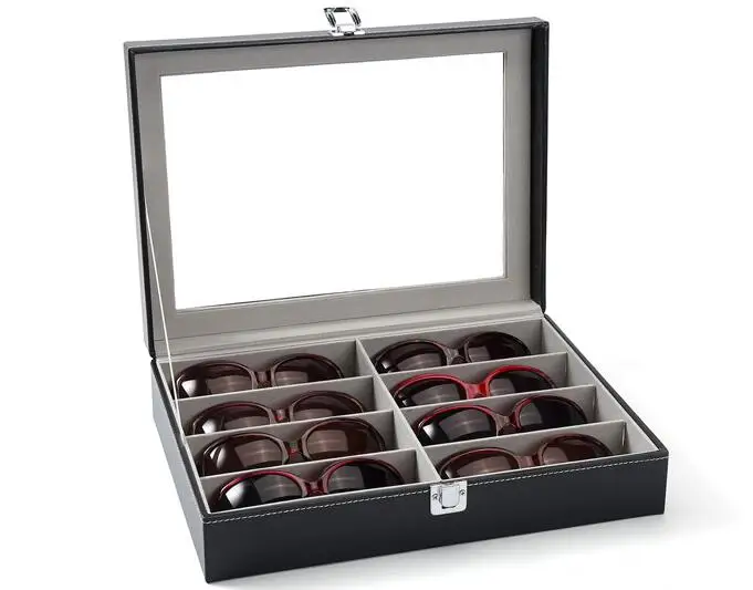 8pcs capacity eyeglass counter table display box sunglass presentation ...
