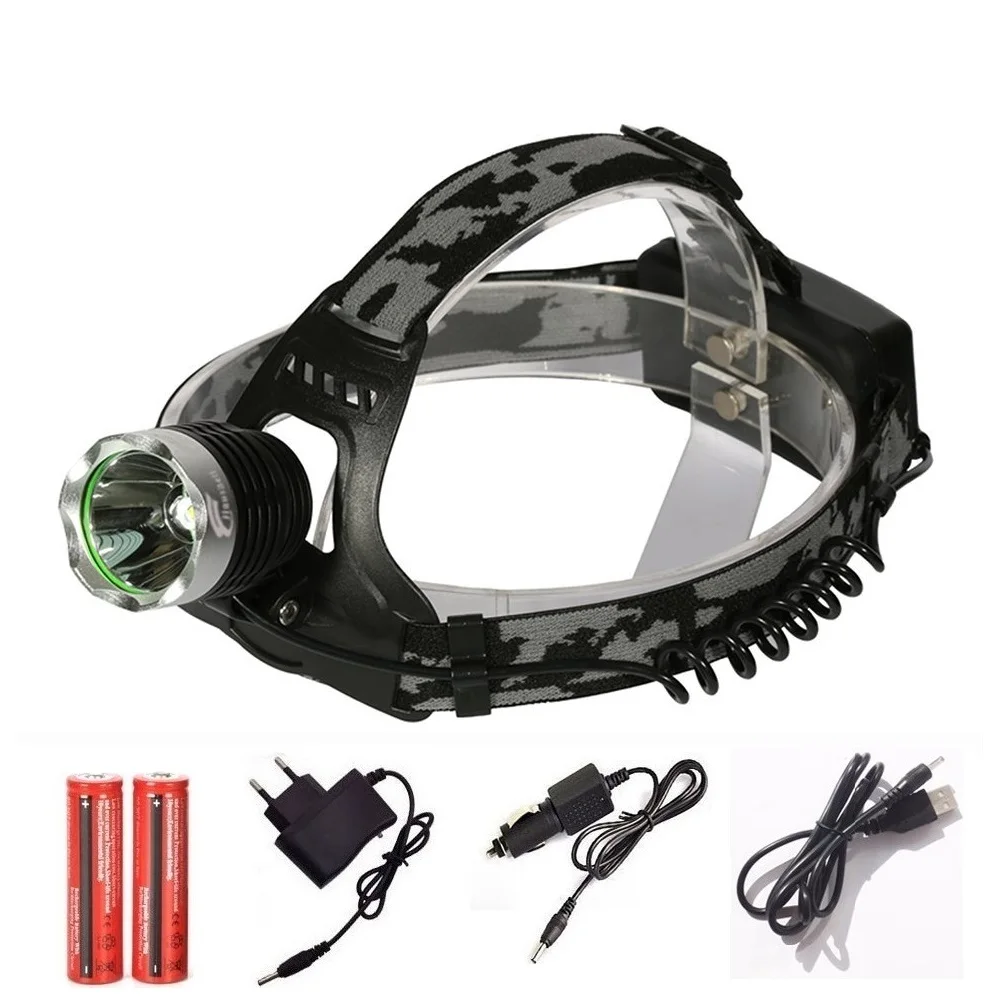 LED Headlamp Rechargeable Headlight Head lamp light Flashlight Torch 3 ...