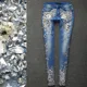 Fashion Vintage Women Luxury Embroidered Flares Diamond Denim Jeans ...
