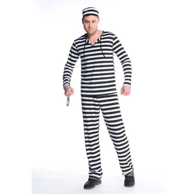 Coshome Prisoner Cosplay Costumes Man Women Prison Criminal Suits Jail