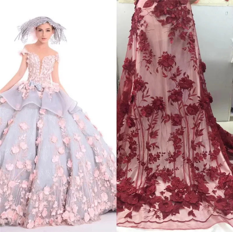 Tela de red bordada de alta calidad BZL 101220 con tela de encaje de ...