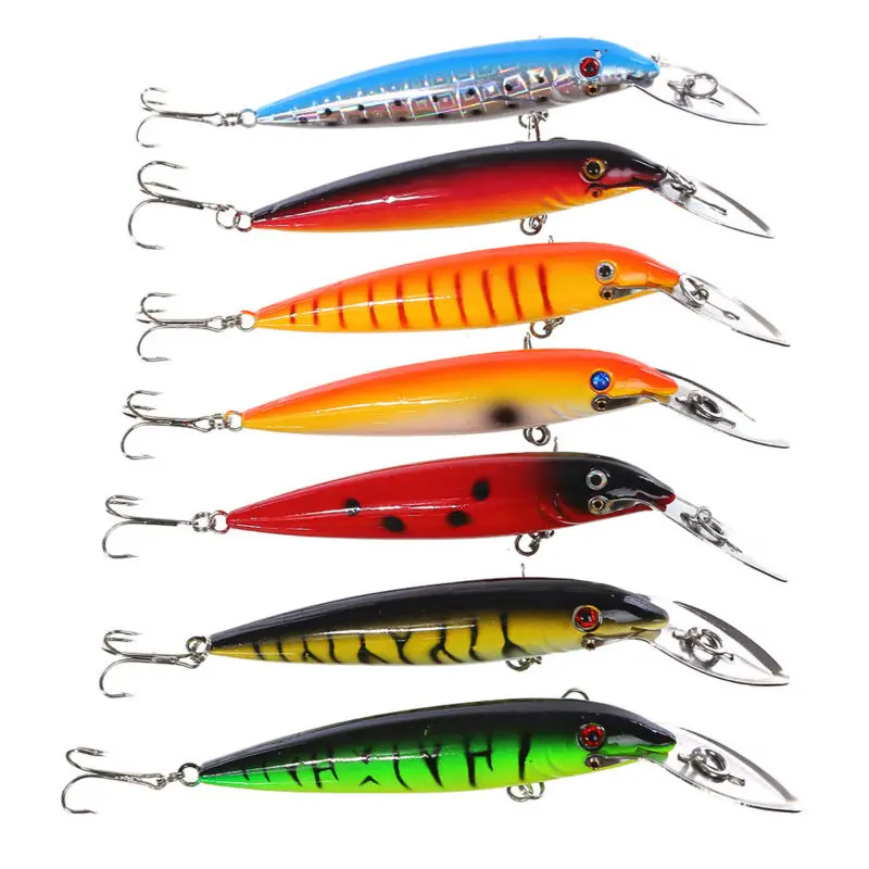 Outdoor Big Game High Carbon Treble Fishhooks Fishing Wobbler Lures ...
