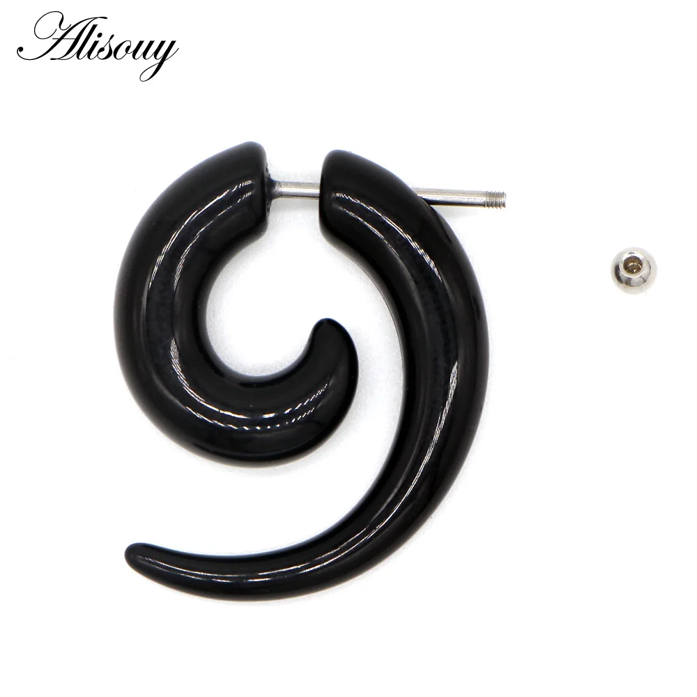 1 Pair Acrylic Fake Cheater Spiral Ear Taper Stretcher Expanders Gauge ...
