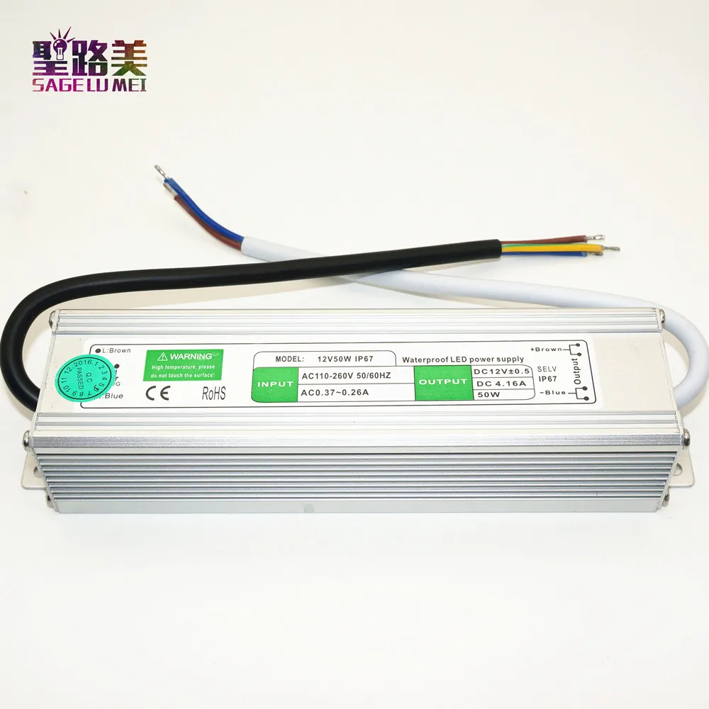 AC110V 220V input LED Transformers DC 12V 50W LED Driver IP67 outdoor ...