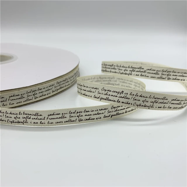5yards/Lot 10mm Polyester Ribbon Handmade Design Printed Text Ribbons ...