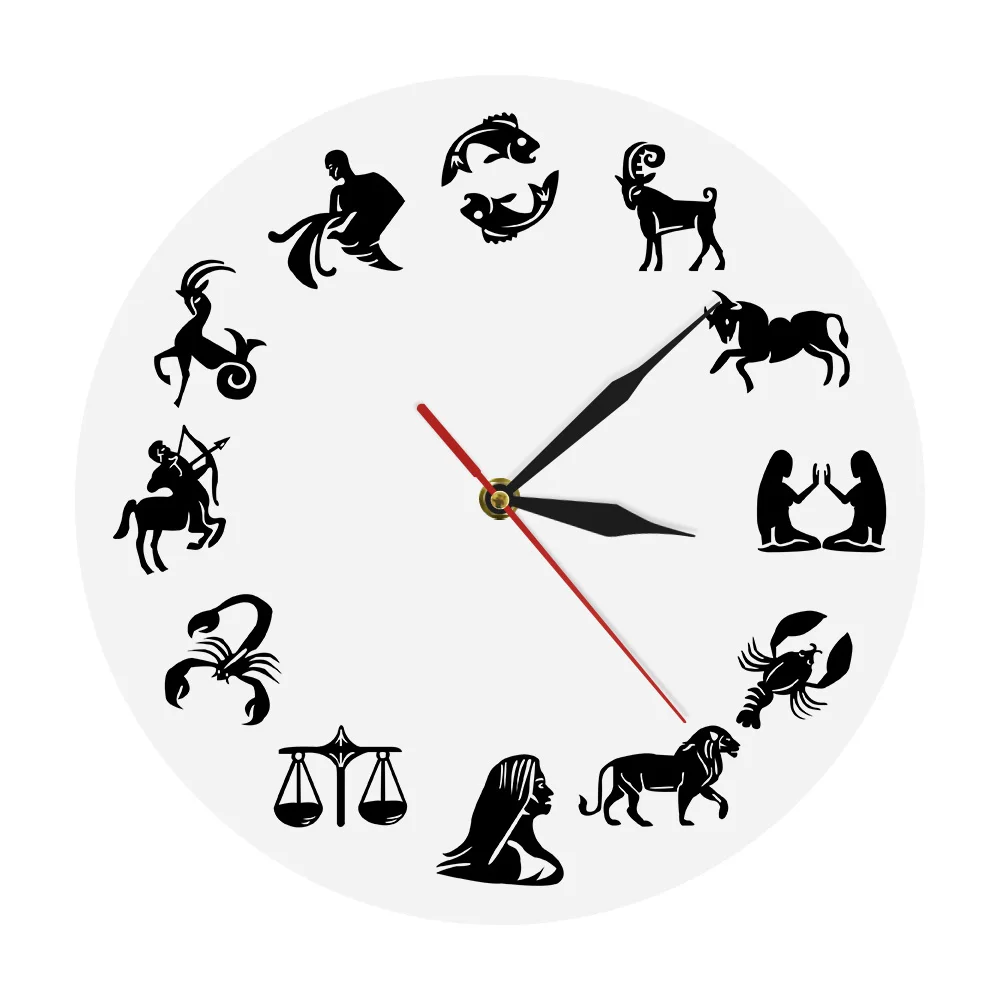 Zodiac-Sign-Modern-Design-Decorative-Wall-Clock-Astrology-Wall-Clock ...