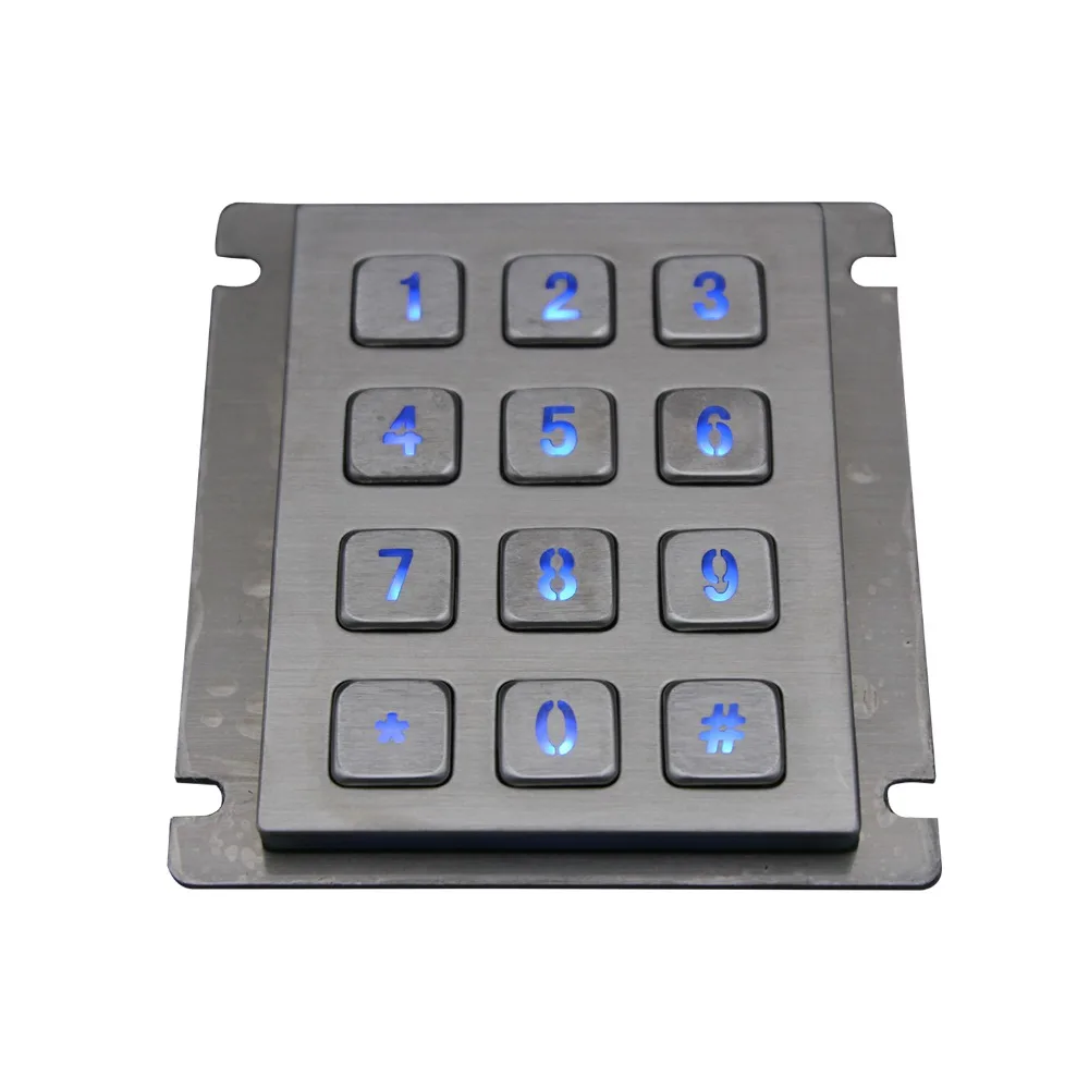 12 Keys Stainless Steel Backlit Usb Keyboard Industrial Metal Keypad ...