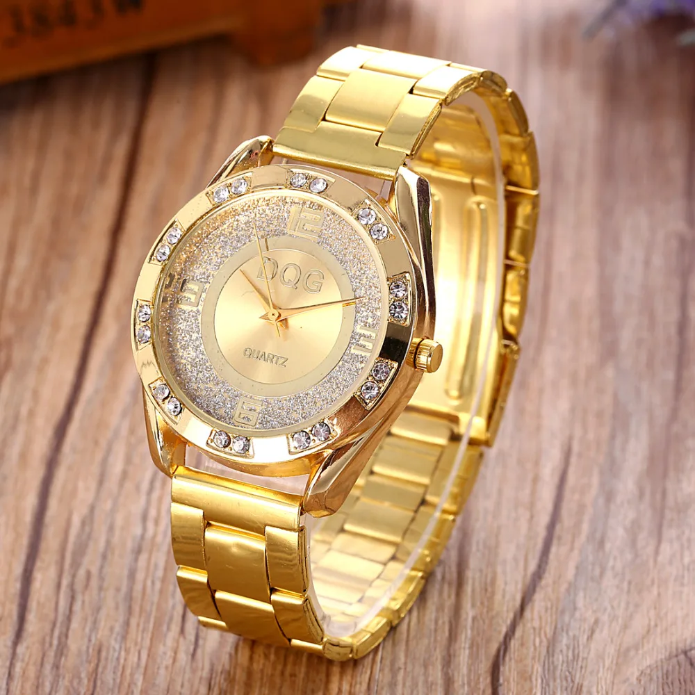 2022 Nova Marca Famosa Dqg Feminino Ouro Aço Inoxidável Relógio De ...