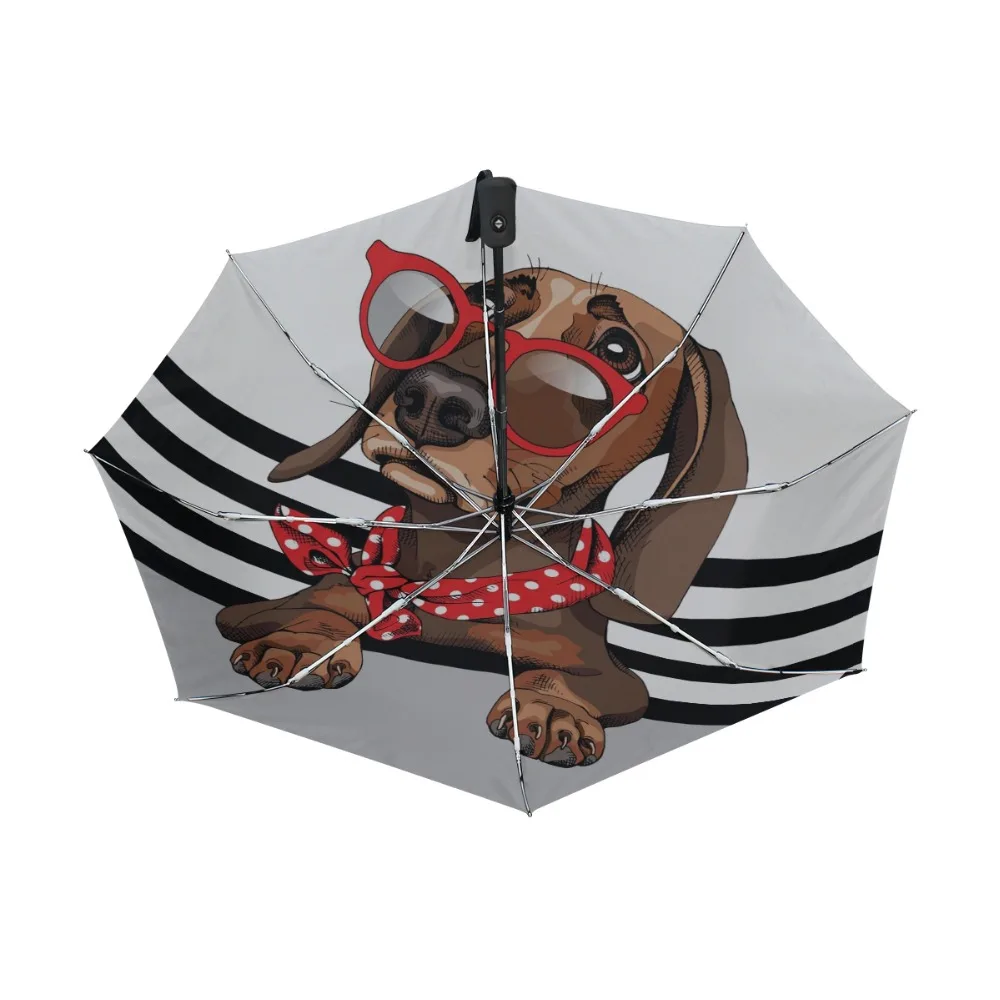 Милая собака с красными очками зонтик дождь женский Ветрозащитный ...