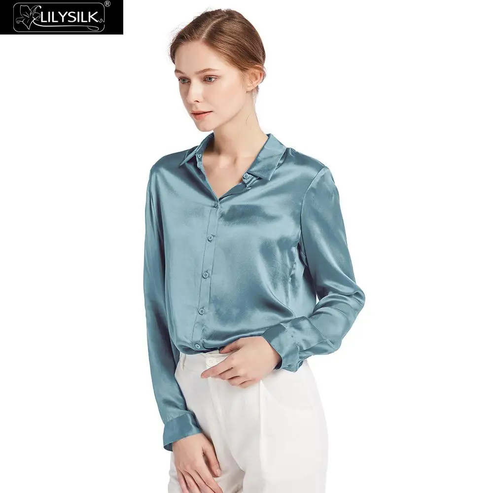 LilySilk Silk Blouse for Women Short Sleeve Summer Cool 100% Pure Silk ...