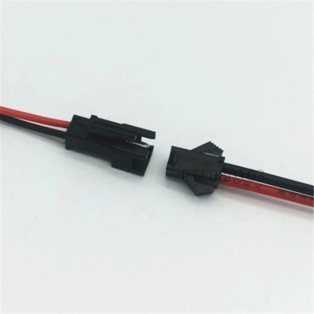 50 Pairs/lot Terminals Connector 2pin Cable 10cm Jst Terminals Red ...