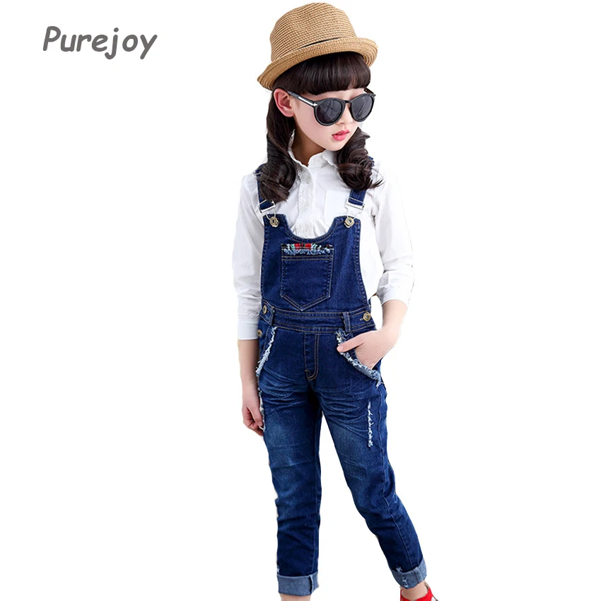 Kids Denim Overalls for Girls Jeans Pants Spring Autumn Jumpsuit ...