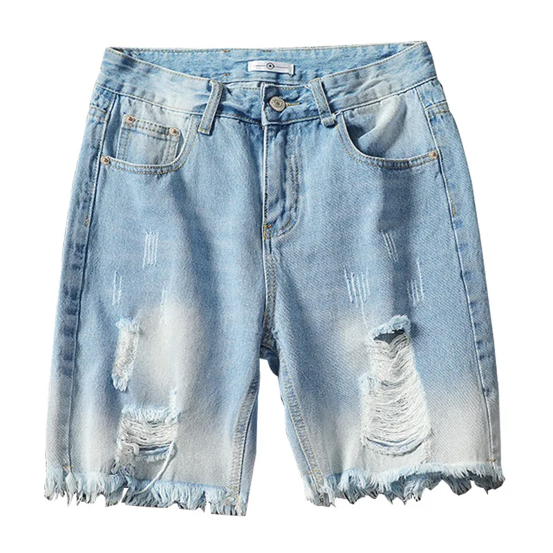 MORUANCLE Men Fashion Ripped Short Jeans Distressed Denim Shorts For ...