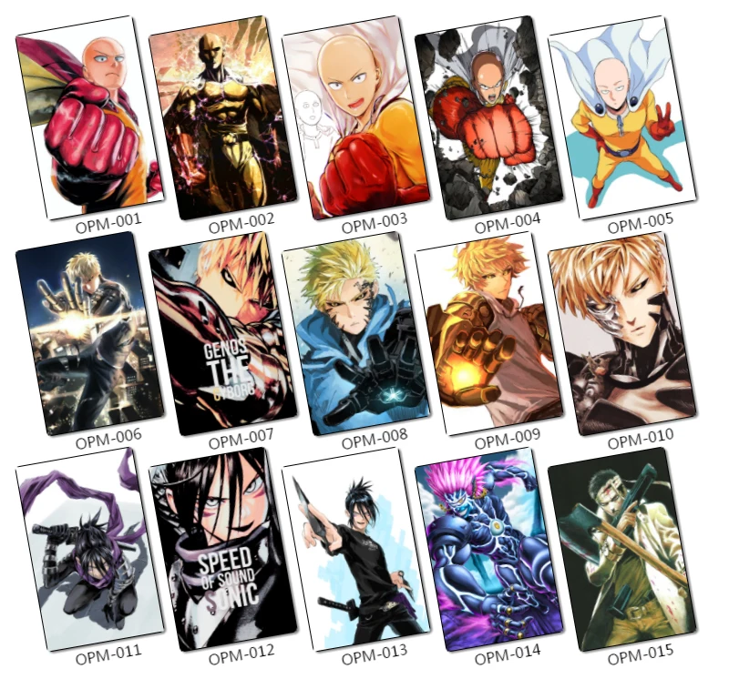 35pcs One-Punch Man Card Stickers Hot Anime Characters Saitama Genos ...