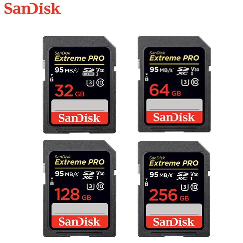 Cheapest SanDisk Memory Card Extreme Pro SDHC/SDXC SD Card 95MB/s 32GB 64GB 128GB Class10 C10 U3 ...