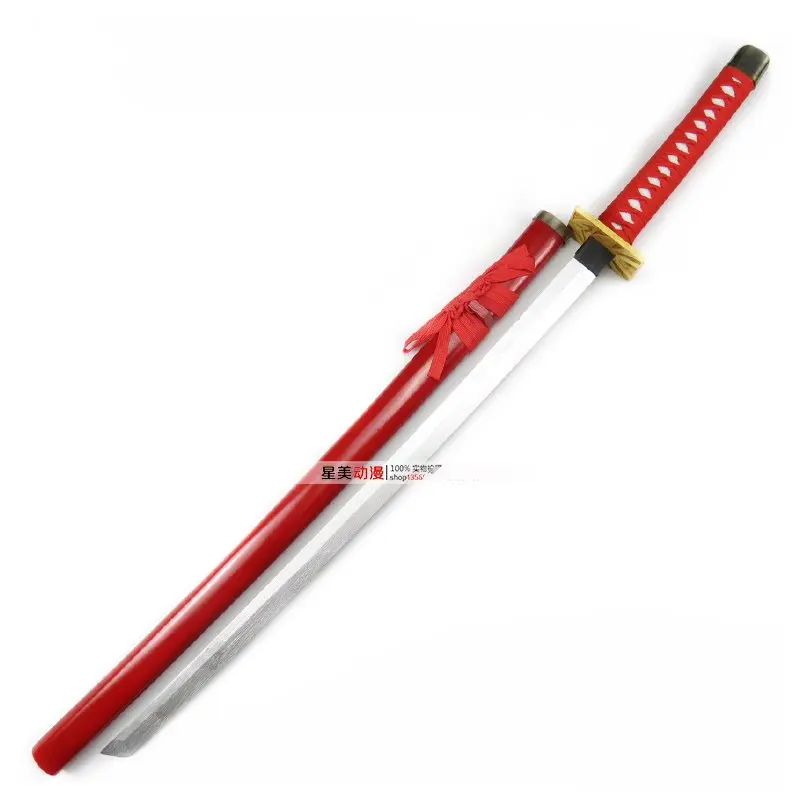 Anime BLEACH Abarai Renji Wooden Sword Katana Zabimaru Red Scabbard ...