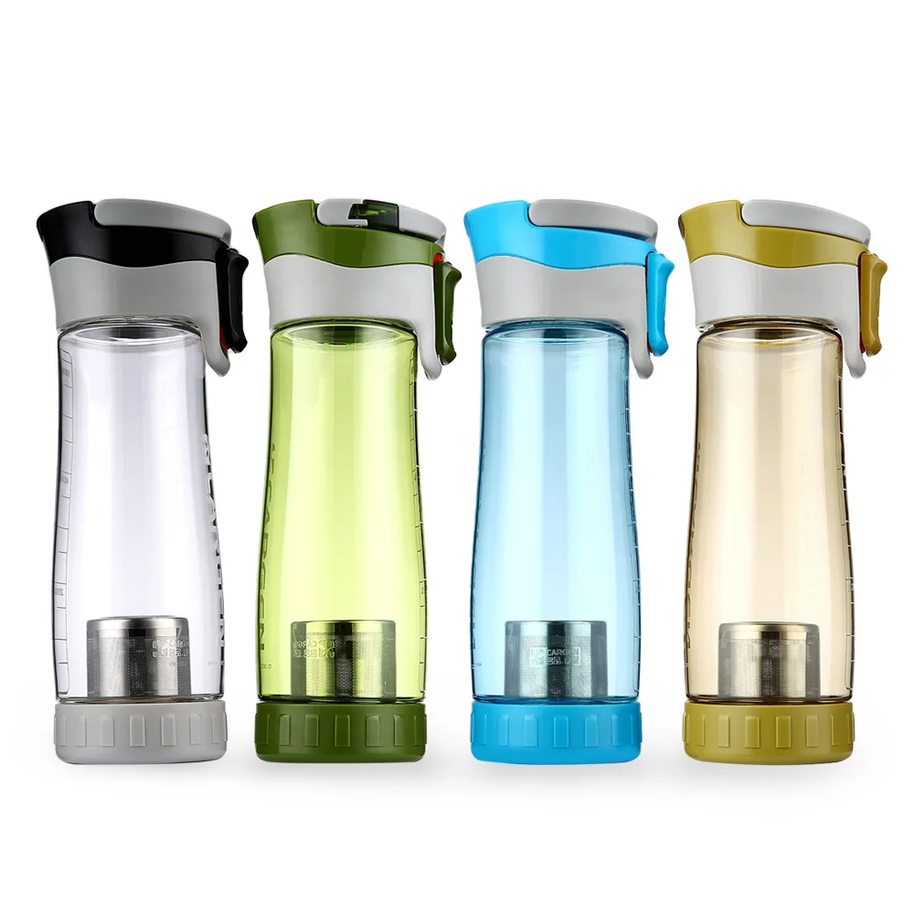 600ML Leakproof Portable PC Water Bottle Tea WaterCups 100% Food Grade ...