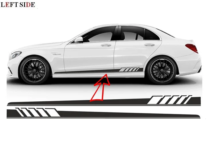 LEFT SIDE Car Stickers HD Inkjet Stripe Engraving Garland Racing Drift ...