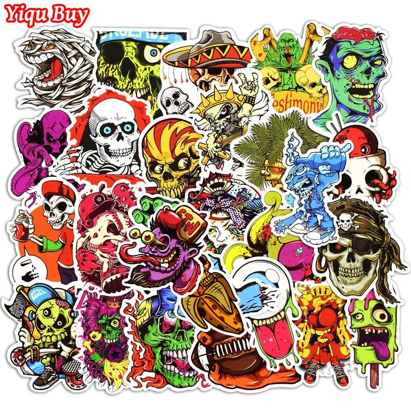 New-50-Pcs-Mixed-Funny-Horror-Stickers-for-Laptop-Phone-Skateboard ...