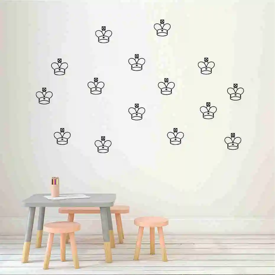 King And Queen Cute Pattern Wall Decal Simple Two Combine Wall Stickers ...