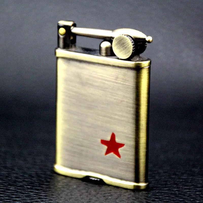 Retro Metal Carving Kerosene Oil Fire Lighter Unique Gasoline Cigarette ...