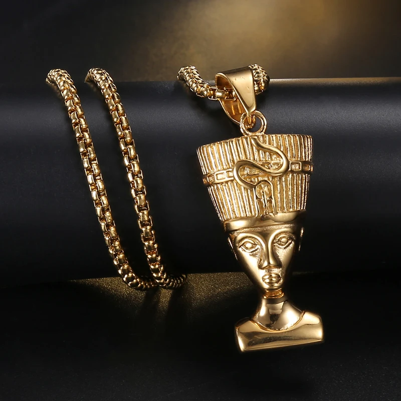 316l Stainless Steel Gold Religious Ancient Egyptian Cleopatra Pendant