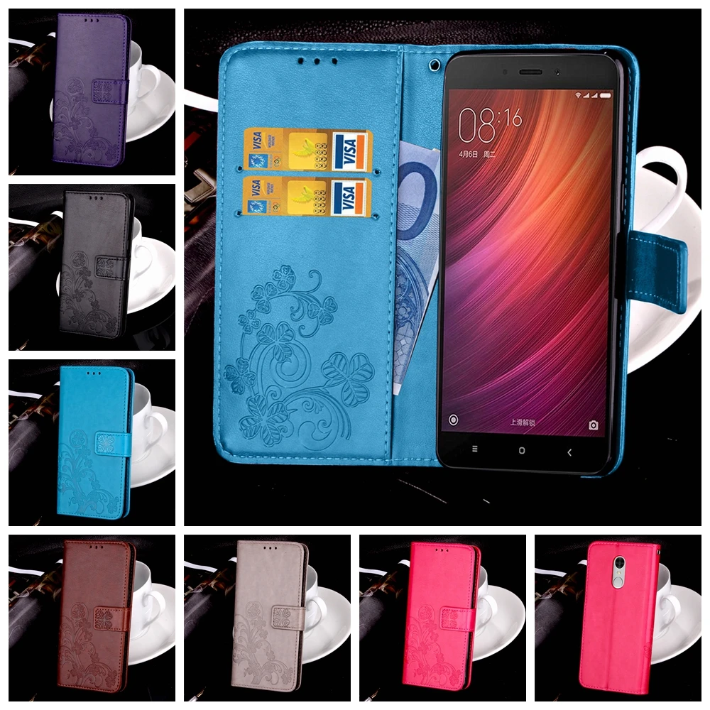 For Xiaomi Redmi Note 4 Case Leather Phone Bags Cover Flip Wallet Coque ...