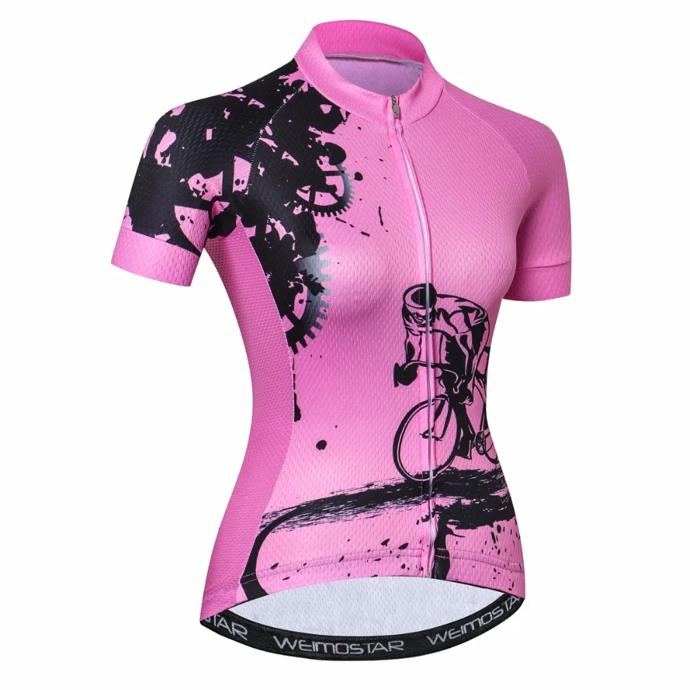 Pink Cycling Jersey Womens Bike Jerseys Bicycle Clothing Mtb Top ...
