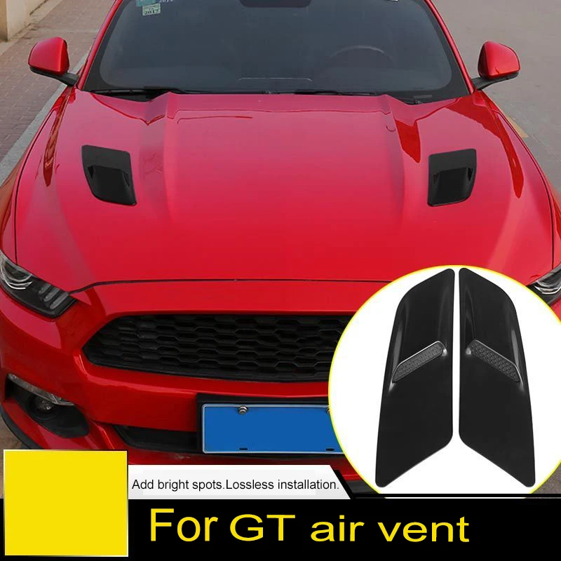 Qhcp 1 Pair Car Engine Air Vent Sticker Green Abs Material Car Hood ...