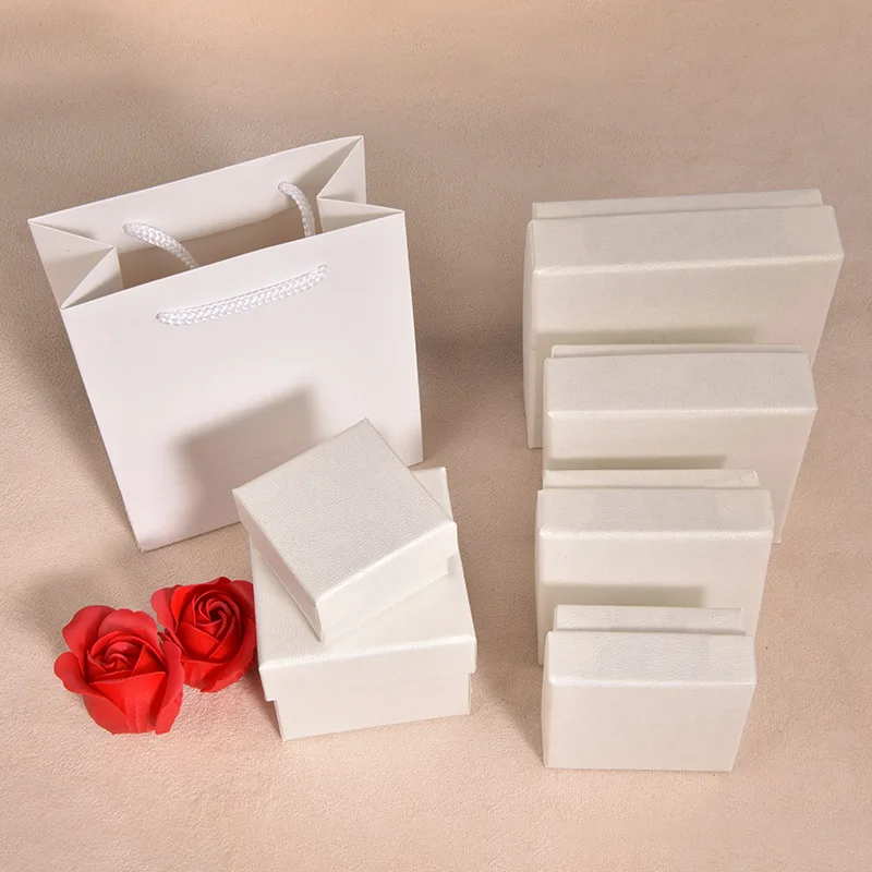 12Pcs-White-Cardboard-Jewelry-Packaging-Boxes-For-Ring-Necklace-With ...