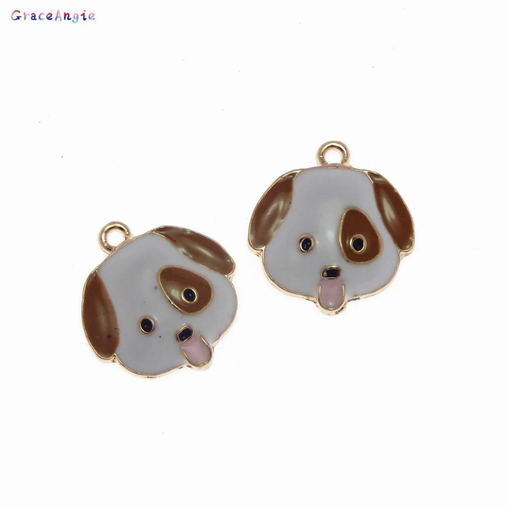 5PCS Enamel Animal Charms Pet Bracelet Jewelry Making Puppy Metal Dog ...