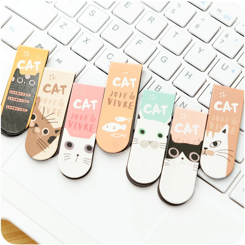 2 Stks/pak Diverse Mooie Kat Magneet Bookmark Papier Clip School Office ...