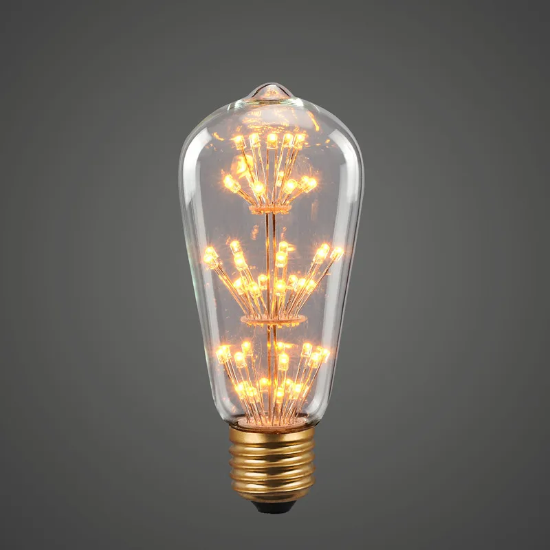 Led star Bulb ST64 Vintage Edison Lamp 3w Warm Indoor Decoration Light ...