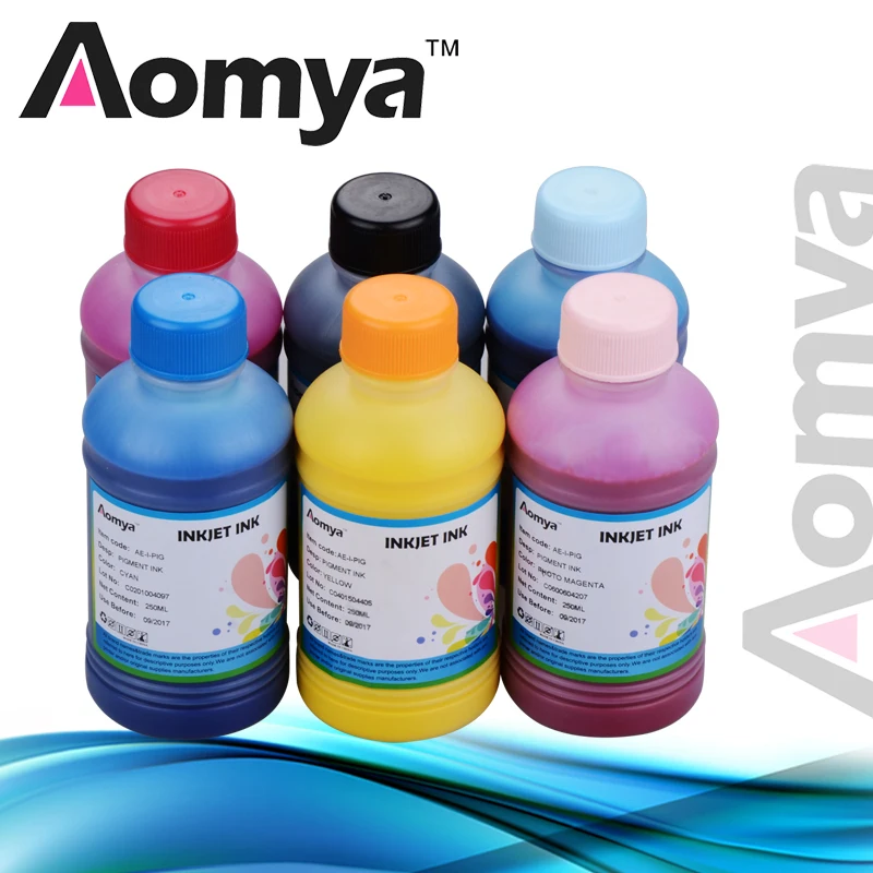 Aomya 엡손 프린터 T3080 T5080 호환 5C * 250ml, 안료 잉크, UV 방지 방수 인쇄 잉크, 250ml/컬러 ...