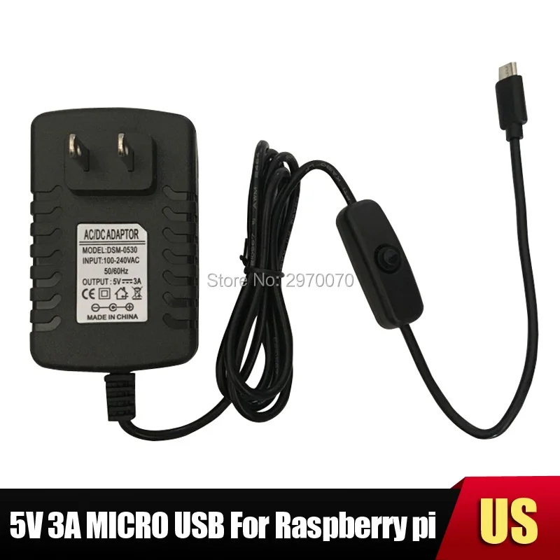 US Wholesale 200pcs/lot 5V 3A Micro USB On Off Switch Wall Charger ...