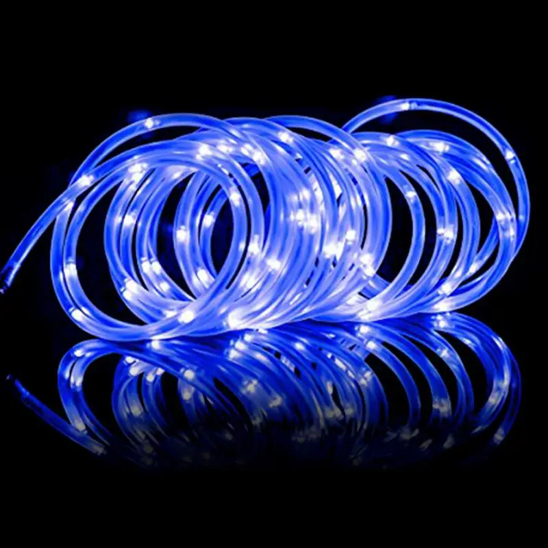 10m 100 LEDs Rope Tube String Lights Solar Power Xmas New Year Lamps ...