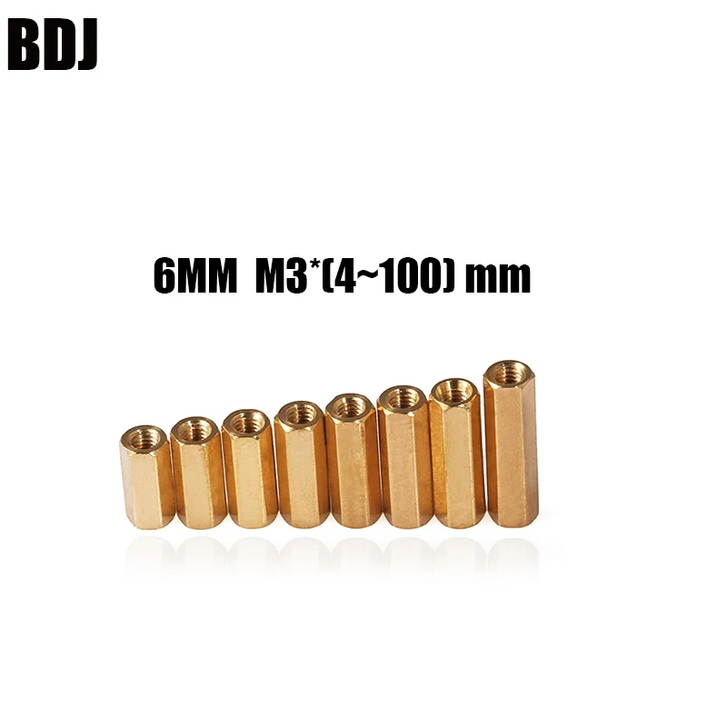 Hollow copper pillar 6mm M3 PCB mounting posts Hexagonal pillars m3 ...